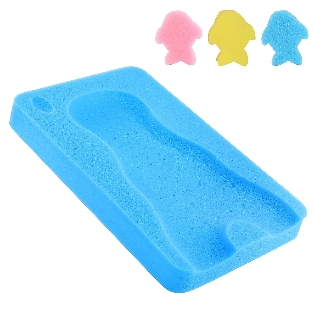 Cubolar Baby Bath Sponges Baby Bath Anti-Slip Cushion Infant Bath Sponges Mat Bath Support for Newborns Toddlers Infant