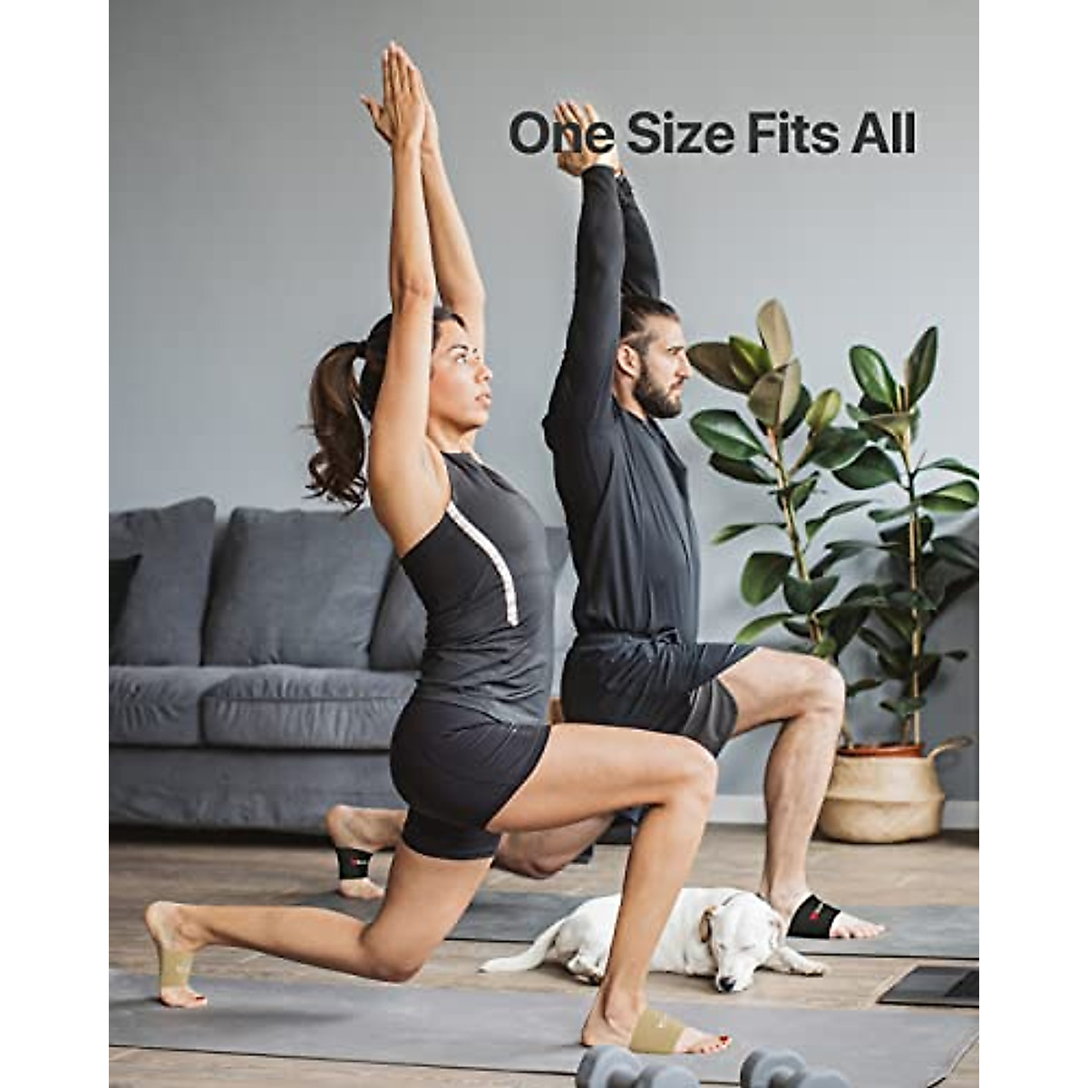 ZooNut Copper Arch Support Bands (2 Count), BraceBull Copper Infused for Plantar Fasciitis, Flat Feet Support, Foot Pain Relief, Sturdy Arch Support Brace, Skin-Friendly Sleeve (Black)