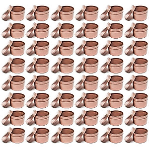 NRANSON Candle Jars with Lids for Candles Making, 48 Pack Empty Metal Candle Tins, DIY Candle Containers for Candle Making, Arts & Crafts, Storage & More (8OZ, Rose Gold)