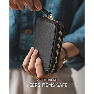 Vulkitty Women Leather Wallet RFID Blocking Bifold Slim Coin Purse Credit Card Holder with Zipper Pocket Case