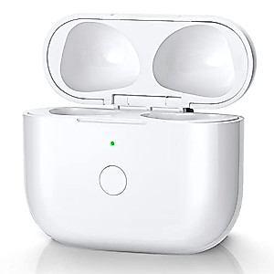 Wireless Charging Case Replacement Compatible with AirPods 3rd Generation, Air Pods 3 Charger Case with Pairing Sync Button - White