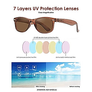 2 Pack Reader Sunglasses for Men Women Classic Rectangle Reading Glasses Outdoor Full Lenses Magnifying Eyewear UV Protection Matte Black +1.25