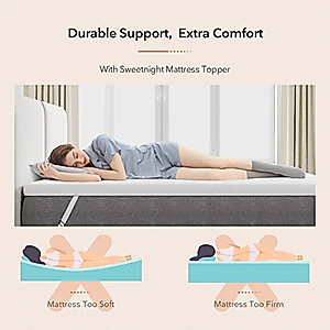 Sweetnight 4 Inch Queen High Density Memory Foam Mattress Topper for Enhanced Support, Medium Firm Mattress Topper with Non-Slip Design, Queen Size