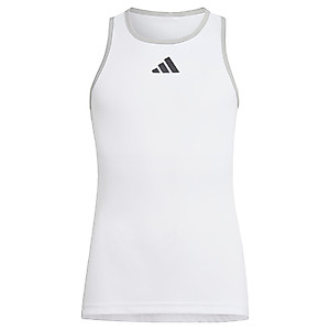 adidas Girls' Club Tank Top, White, X-Large
