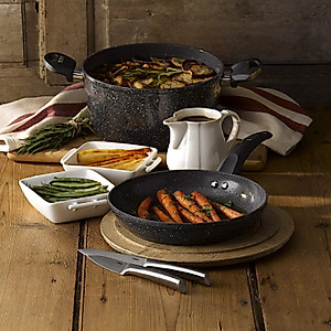 Tower Cerastone Forged Aluminium Frying Pan with Easy Clean Non-Stick Ceramic Coating, 32 cm, Graphite