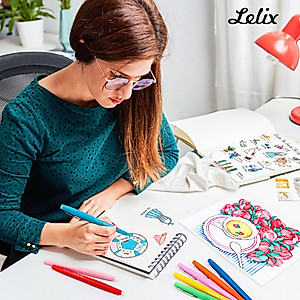 Lelix 30 Colors Felt Tip Pens, Medium Point Felt Pens, Assorted Colors Markers Pens For Journaling, Writing, Note Taking, Planner Coloring, Perfect for Art Office and School Supplies