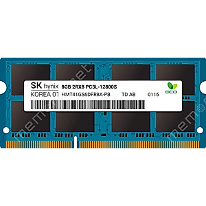 FTG International HMT41GS6DFR8A-PB 8GB 2Rx8 PC3L-12800S-11-13-F3 DDR3 1600MHz Black SO-DIMM Laptop, Small Form Factor Desktop RAM