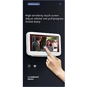 Profitsrollin Waterproof Shower Phone Holder,360° Rotation Shower Phone Case, Anti-Fog High Sensitivity Cover Mount Box for Bathroom Wall Mirror Bathtub Kitchen, Universal Phones Under 7 inch (White)