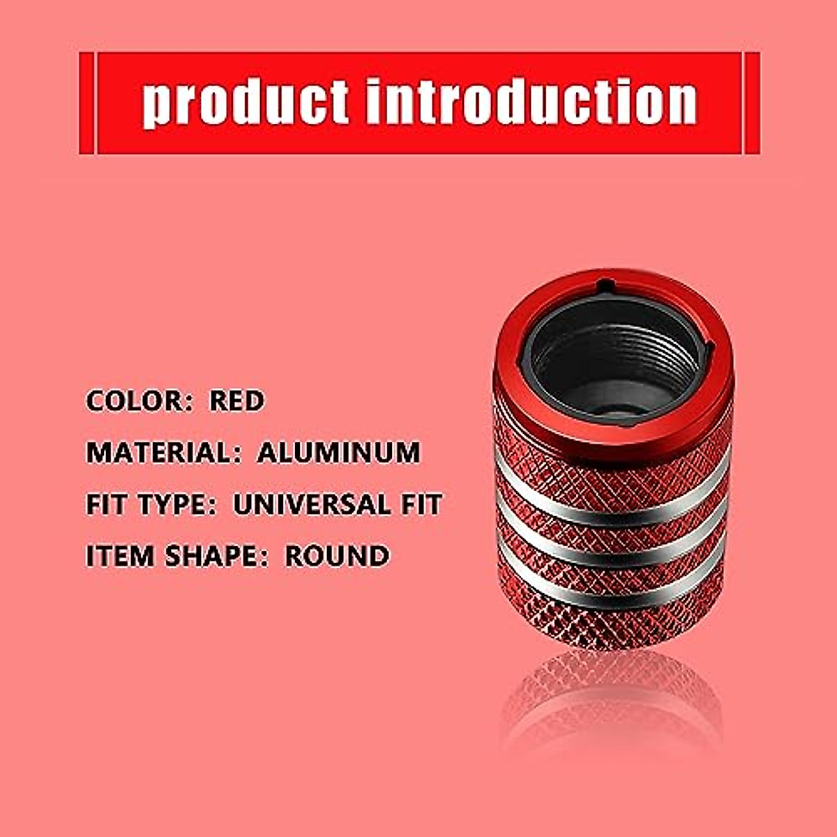gunhunt 5 PCS Dog Paw Car Tire Caps, Tire Valve Stem Cap Cover, Aluminum Alloy Valve Cap, for Car, Truck, Motorcycle (Red)