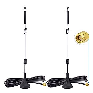 Bingfu Dual Band WiFi 2.4GHz 5GHz 5.8GHz 9dBi Magnetic Base SMA Male Antenna (2-Pack) for Wireless Vedio Security Camera Surveillance Recorder Truck Trailer Rear View Backup Camera Reversing Monitor