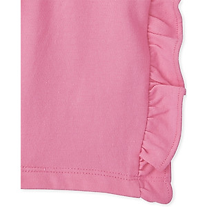 The Children's Place Baby Toddler Girls Sleeve Ruffle Tank Top and Shorts Set, Floral/in The Pink 2-Pack, 3T