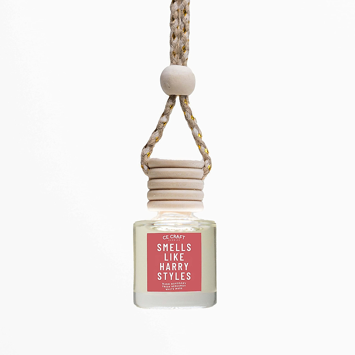 CE CRAFT Car Air Freshener Diffuser, 2 Pack, Pink & Beige, 14 Days Scent Duration, Liquid, Automotive Air Freshener, Rearview Mirror Pendant, Car & Home Use