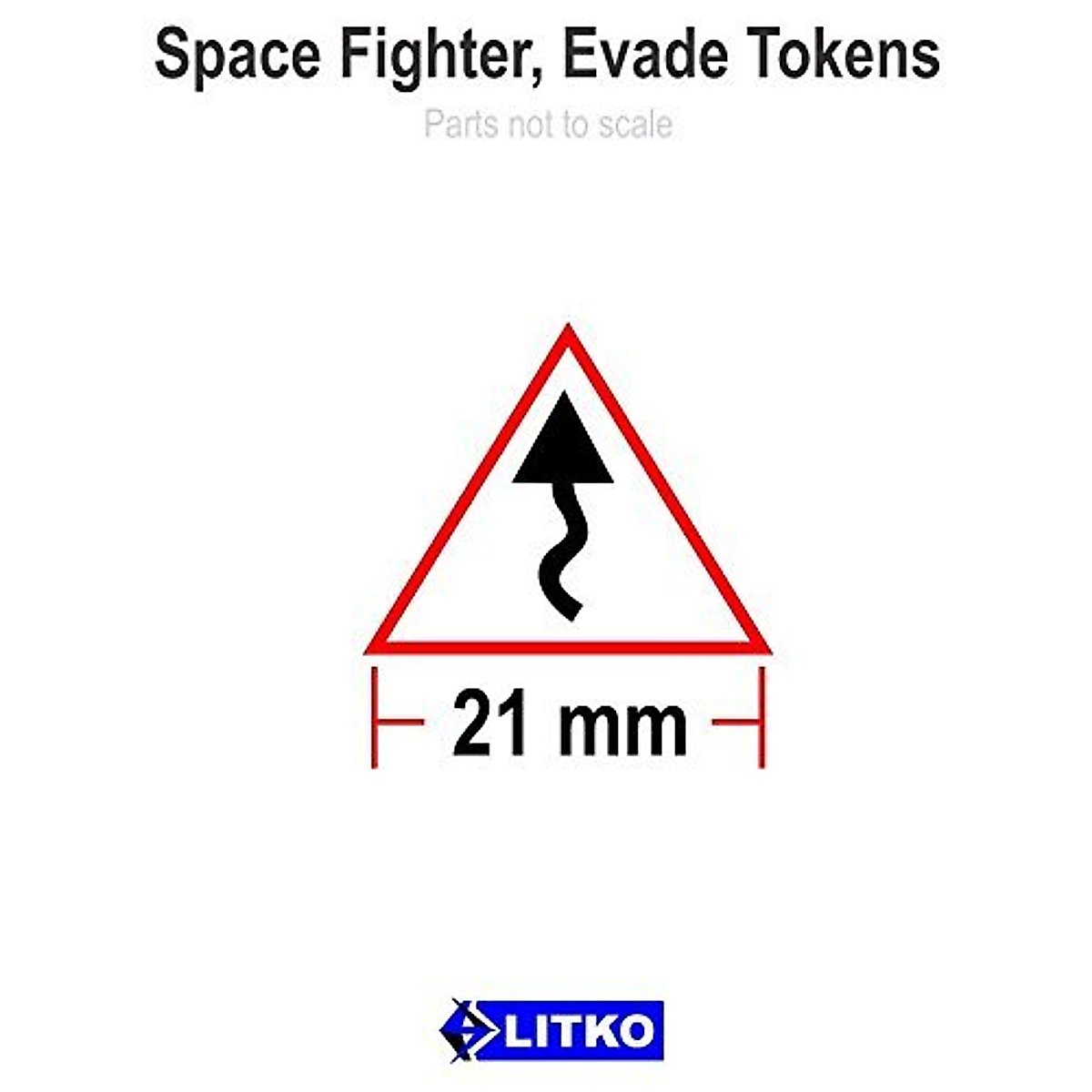 LITKO Space Fighter 2nd Edition Tokens | Compatible with Star Wars: X-Wing Miniatures Game | Pack of 10 (Triangular Evade Tokens)