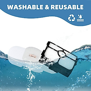 Filter Replacement for Shark HZ3002 HZ3000 Stratos Ultralight Corded Stick Vacuum, 2 HEPA Filters and 4 Pairs of Foam Filters, Replace Part XFFKHZ3000 XHFHZ3000