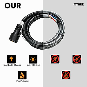 TYFYB 8 Feet 7-Way Plug Inline Trailer Cord with Double Prongs Connector for RV Truck Camper Trailer Extension Cord 7 Pin Inline Harness Kit Weatherproof