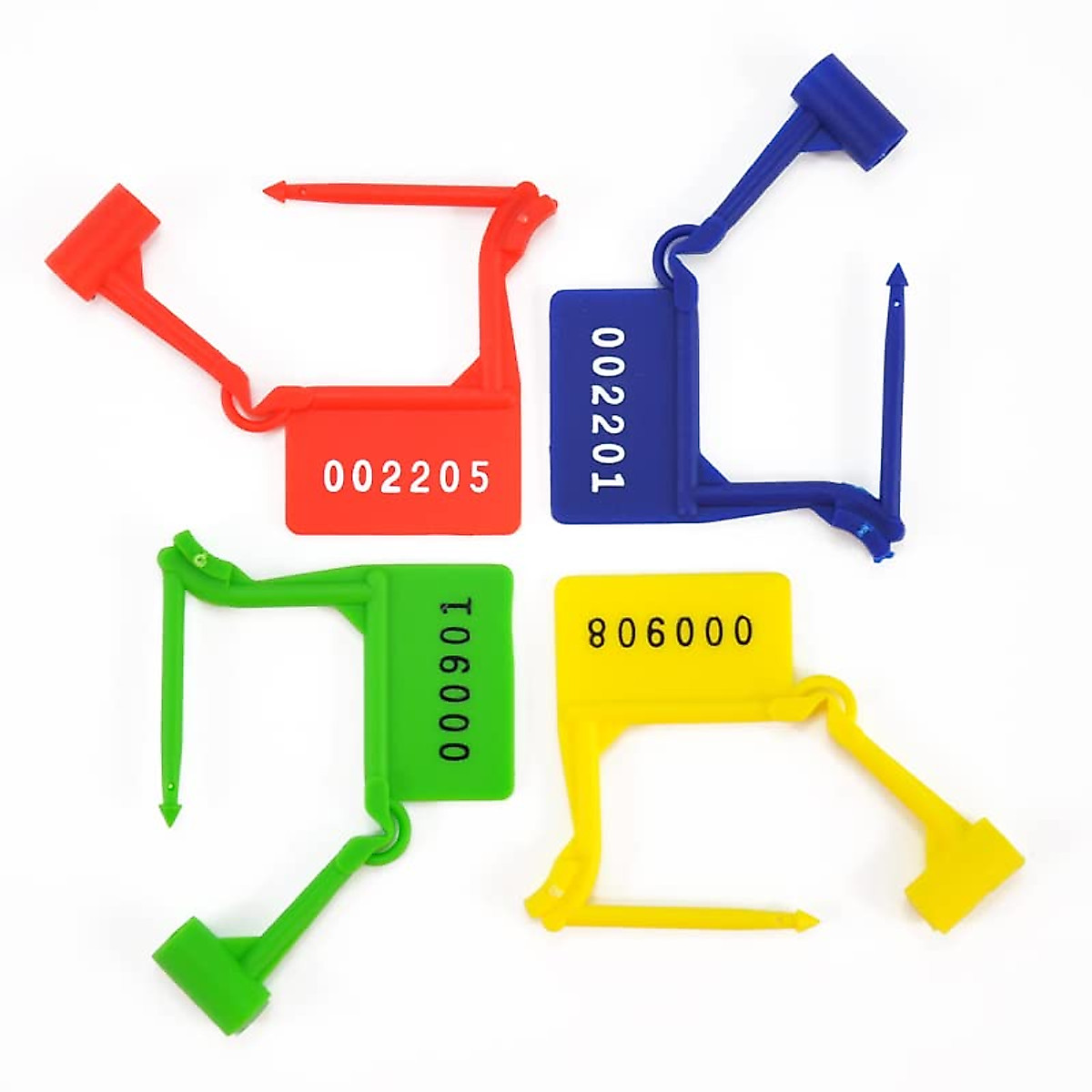 Leadseals(R) Plastic Security Padlock Seals Numbered Tamper Proof Disposable Self-Locking Plastic Medical Tags (Pack of 100 PCS) (Red)