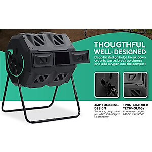 TerraTurner Tumbling Composter, Stainless Steel Center Tube, Dual Batch, 43 Gallon