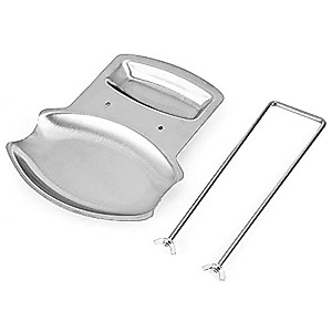 Dingq Stainless Steel Pan Pot Cover Lid Rack Shelf Stand Holder,Lid And Spoon Rest Organizer For Pots Pans Spoons Silver dPh265652