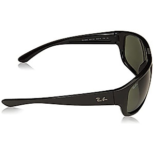 Ray-Ban RB4300 Square Sunglasses, Black/G-15 Green, 63 mm