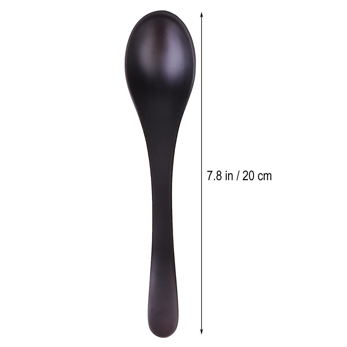 6PCS Asian Soup Spoons Chinese Soup Spoons Japanese Soup Spoons Spoons Rice Spoons Black Melamine Spoons Tableware for Ramen Wonton Dumpling Miso
