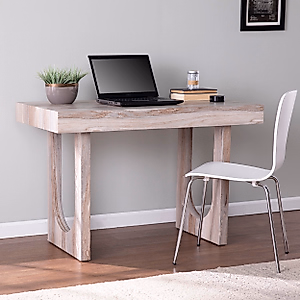 YLEOOB 45 inch Artificial Marble Table, Home Computer Table, Small Desk, Office Desk, Suitable for Living Room and Bedroom