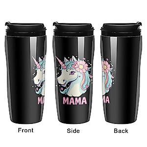 Un-icorn Mama Travel Coffee Mug Reusable Coffee Cup Tumbler with Lid for Outdoor 350ml