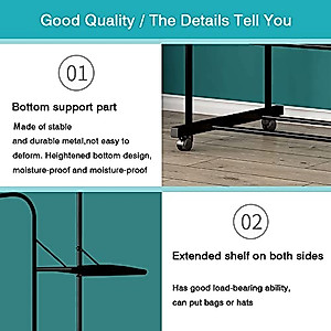 STONCEL Clothing Rack with Shelves, Portable Garment Rack on Wheel, Double Rails Rolling Clothes Rack for Hanging Clothes, 31.8 x 19.8 x 61.2 Inches (White)