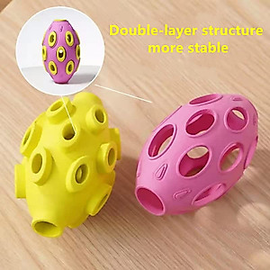 HSRBO Glowing Rugby Chew Toy for Dogs,Natural Rubber Balls for Aggressive Chews Cleans Teeth and Gums Treat Food Dispensing Toys Indestructible Dog Toys