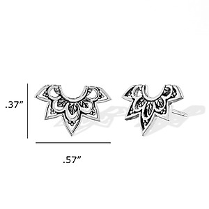 Boma Jewelry Sterling Silver Balinese Tribal Lotus Stud Earrings