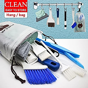 Blue Top Household Cleaning Brushes 10-Piece Set Window Crevice Cleaning Tool for Narrow Gap,Magic Window Sill Cleaning Tool for Slide Door,Tile Lines,Shutter,Air Conditioner,Keyboard,Vents