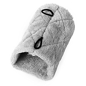 STONCEL Plush Bird Bed Hammock Hanging Cage Parrot House Snuggle Happy Hut Tent Parakeet Toy (Grey, M)