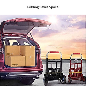 NEOCHY Shopping Cart Folding Trucks Portable Trolleys,Shopping Trucks Trailers Multi-Purpose Luggage Trolleys,Large Trolleys,332696Cm Grocery Cart/Red