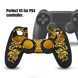 Soft Silicone Cover Skin Case for Sony Playstation 4 PS4 Controller(Yellow)