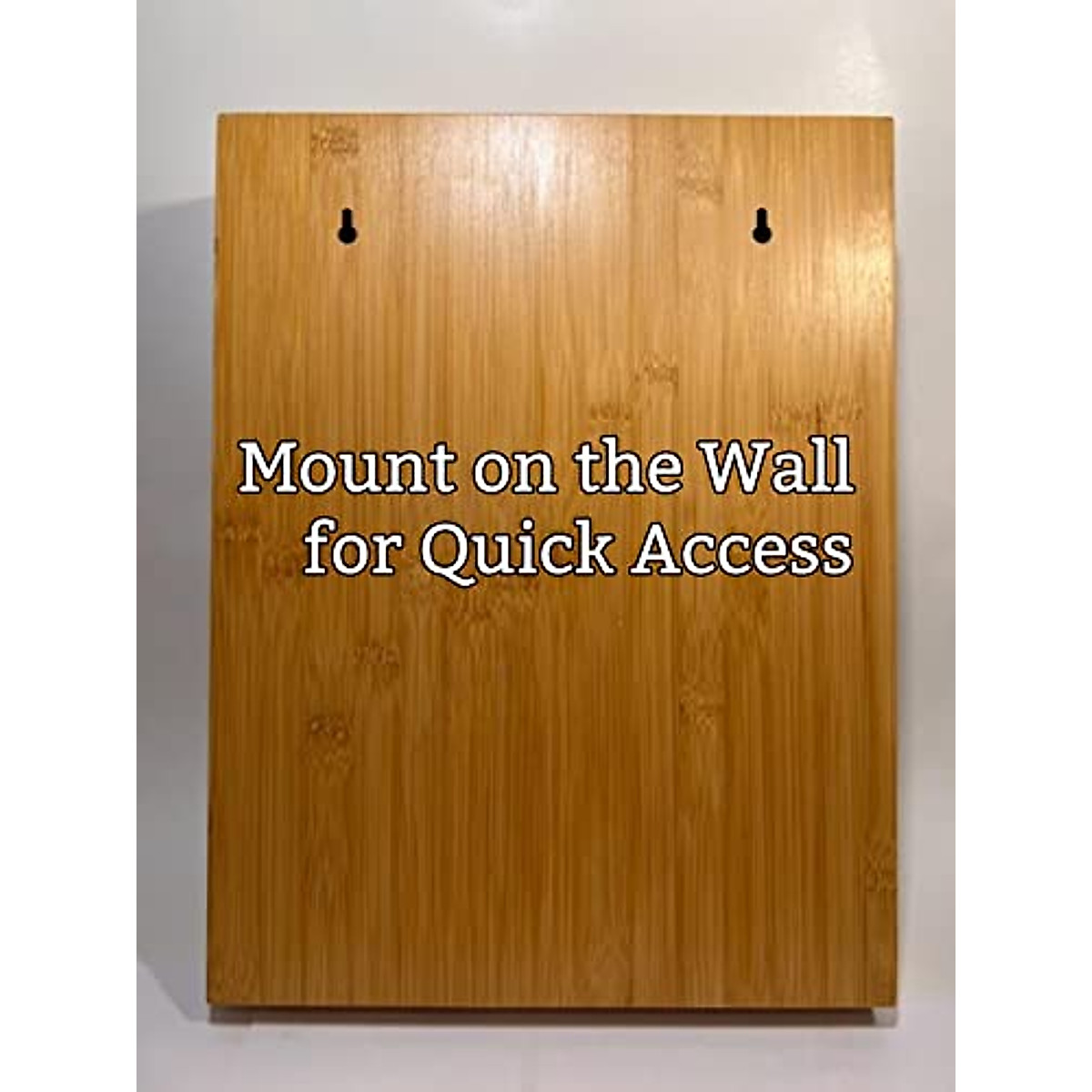 Simplify On the Go Countertop or Wall Mount Kitchen Bamboo 2 in 1 Foil and Sandwich Bag Organizer with 2 Cutters for Aluminum Foil and Plastic Wrap