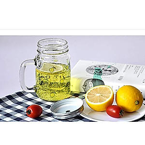 Mason Blank Sublimation transparent clear glass Jar Mugs 430ml with glass handles and straw drinking heat dye transfer 2 pieces