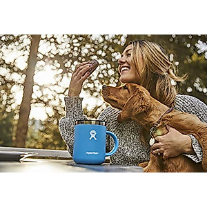 Hydro Flask 12 oz Travel Coffee Mug - Stainless Steel & Vacuum Insulated - Press-In Lid - Pacific