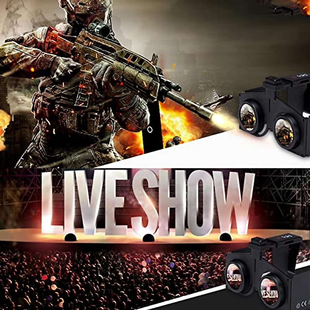 Chenfly 3D VR Glasses,3D VR Glasses, Portable Foldable VR Glasses | Mini Mobile Phone Pocket Virtual Reality Box 3D VR Panoramic Glasses