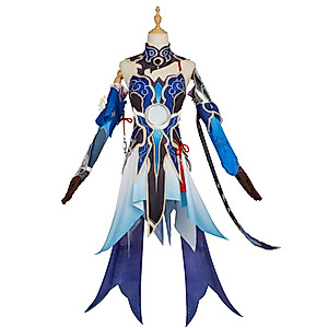 XiongXiongLe Honkai Star Rail 3 JingLiu Cosplay Costume Uniform Full Dress Set Halloween Suits for Girls Cos Party Festival Comic Con Christmas(Adult Costumes,S)
