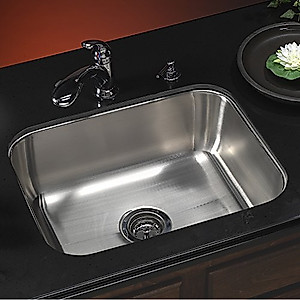 Houzer MS-2309-1 Medallion Classic Series Undermount Stainless Steel Single Bowl Kitchen Sink