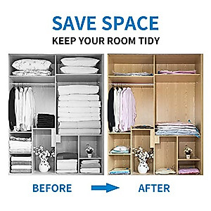 amhomel Vacuum Storage Bag (3 Jumbo, 3 Large, 3 Medium, 3 Small) Ziplock Space Saver Sealer Bags, Air Tight Compression Organizers for Pillows Clothes Blankets Comforters with Hand Pump - 12 Combo