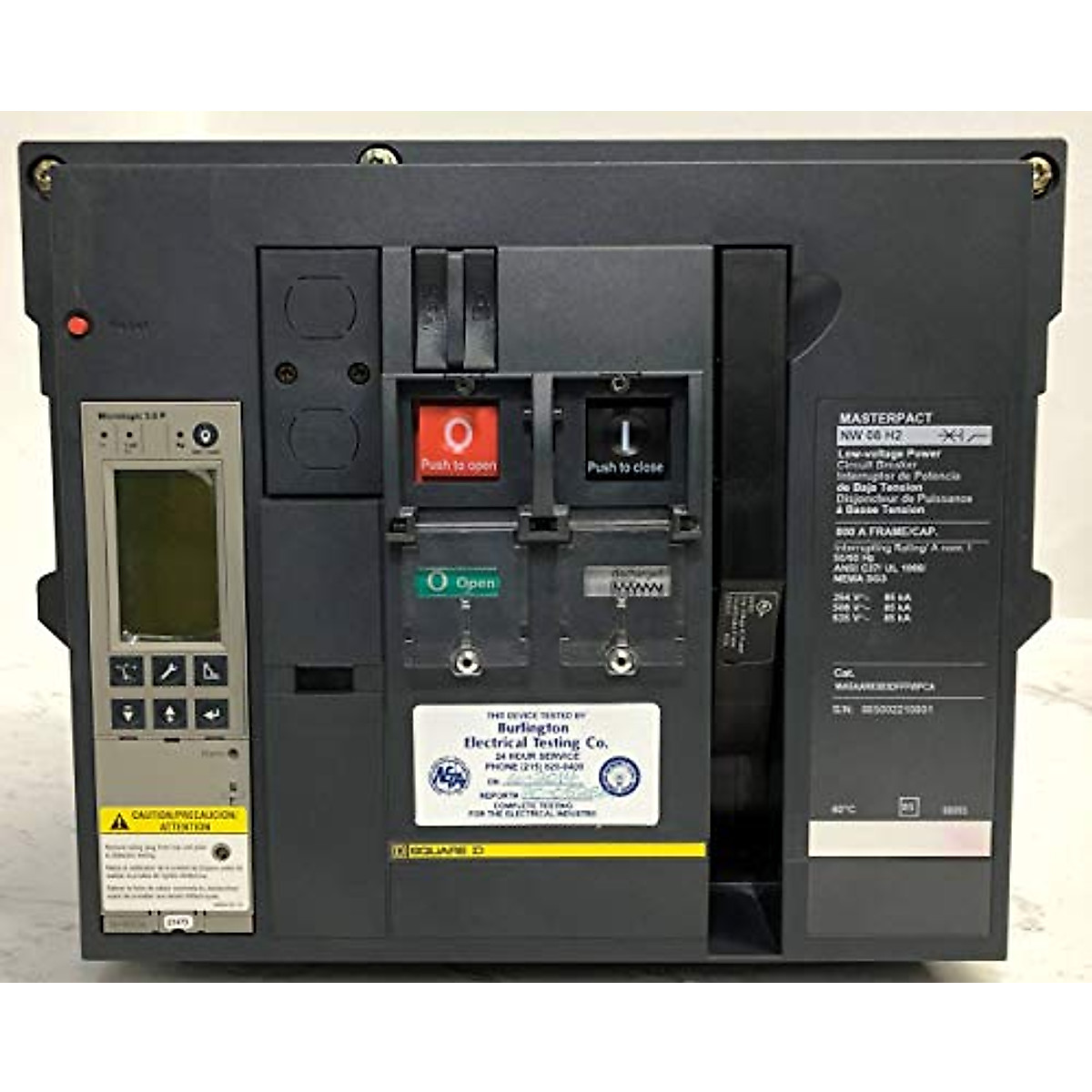 Square D NW08H2 800A MasterPact EO Breaker LSI 800 Amp 5.0P Trip Shunt & Fingers