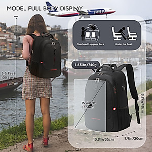 XJ-HOME Travel Laptop Backpack Anti Theft Water Resistant Backpacks School Computer Bookbag with USB Charging Port for Men Women College Students Fits 17.3 Inch Laptop Black