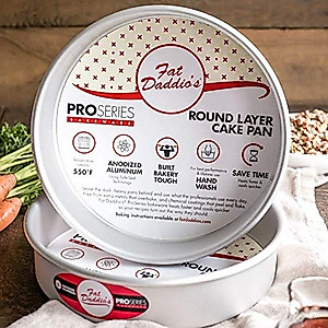 Lumintrail Fat Daddios Anodized Aluminum Tiered Round Cake Pans Bundle with a Spoon Set (4" Diameter (Set of 2), 2" Deep)