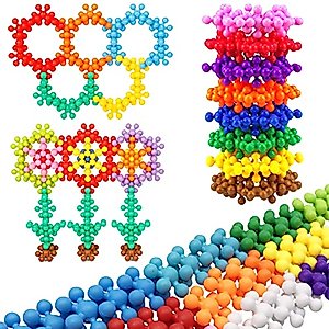 KCLROEO Building Blocks, 320 pcs Educational Building Toys STEM Toys Building Discs Sets Interlocking Solid Plastic for Preschool Kids Boys and Girls, Promotes Fine Motor Skills & Sensory Development