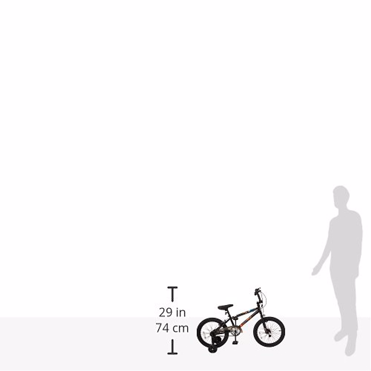 Mongoose Switch Kids BMX Bike, Boys and Girls Bicycle Ages 5-8 Years, 18 Inch Wheels, Bike with Training Wheels, Low Stand Over Frame, Foot and Hand Brakes,Black