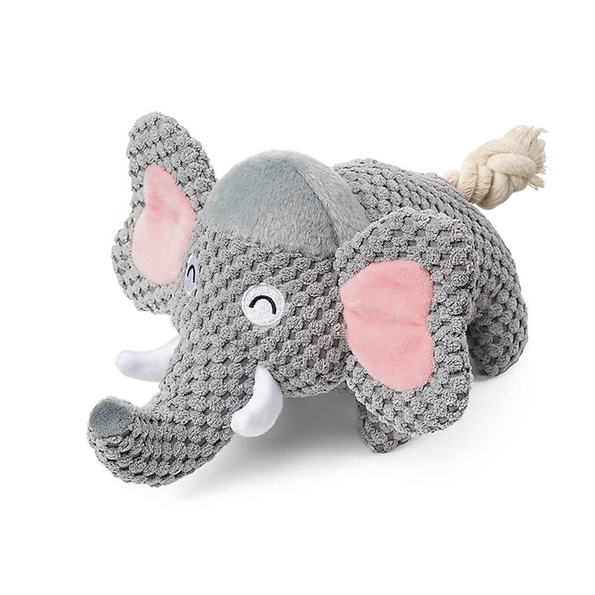 YYDSFEIOU Stuffed Dog Toys, Interactive Squeaky Dog Toys Chew Toys Durable Plush Dog Toy with Crinkle Paper for Small Medium Large Dogs Puppy Toys Pet Toys Elephant Design