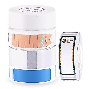 ZLDXDP Label Paper Thermal Printing Paper Name Price Barcode Sticker Waterproof Tear Resistant Compatible for D11 Label Printer (Color : E)