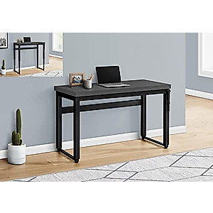 Monarch Specialties 7680 Computer Desk, Home Office, Standing, Adjustable, 48" L, Work, Laptop, Metal, Laminate, Contemporary, Desk-48 Adj.Height, 47.25" L x 23.75" W x 29.5" H, Modern Grey/Black