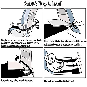 LUCKLYJONE Airplane Footrest for Kids, Toddler Travel Bed, Portable Travel Foot Rest Hammock for Flights, Baby Airplane Seat Extender, Travel Cot Essentials Accessories