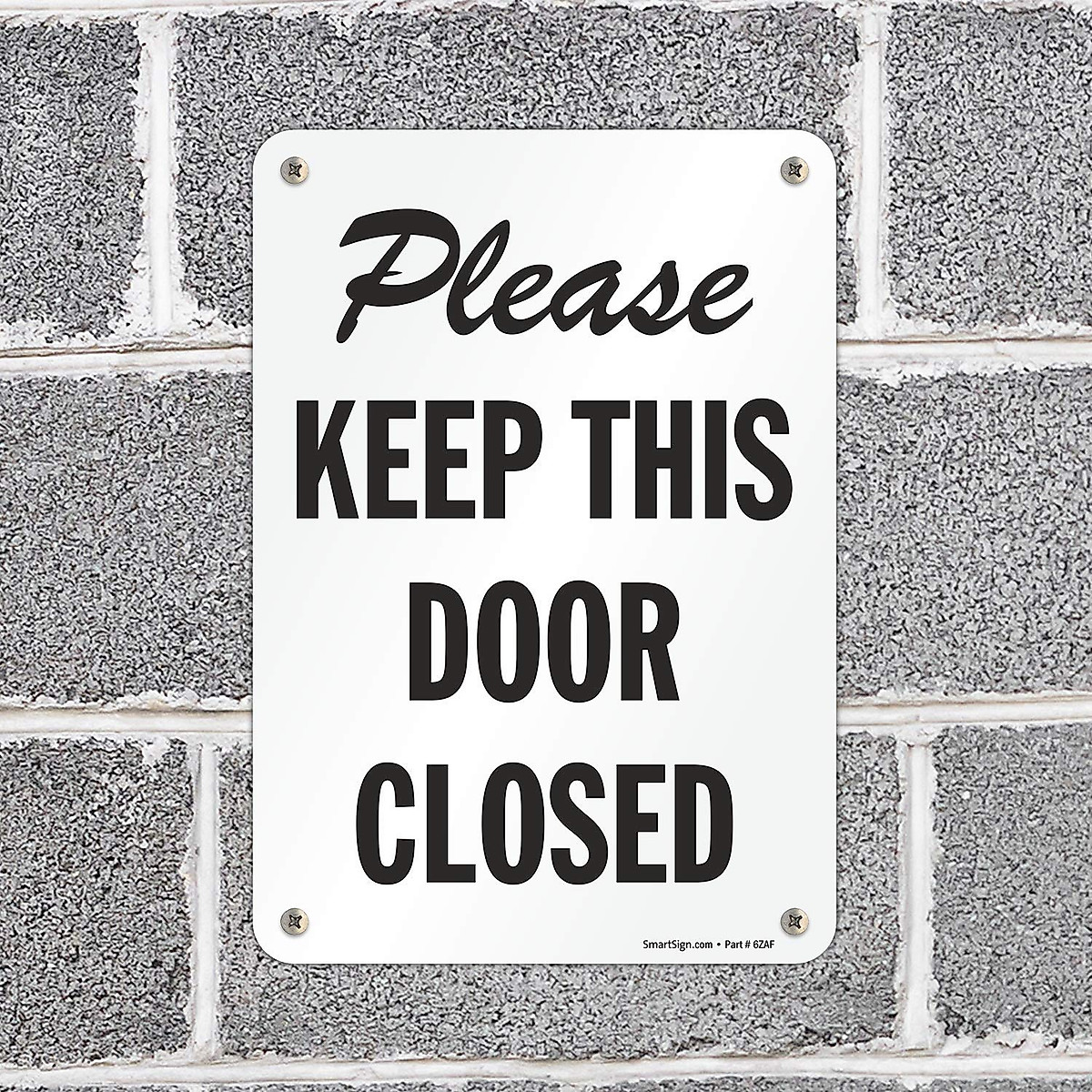 SmartSign - S-0981-PL-10 "Please Keep This Door Closed" Sign | 7" x 10" Plastic Black on White